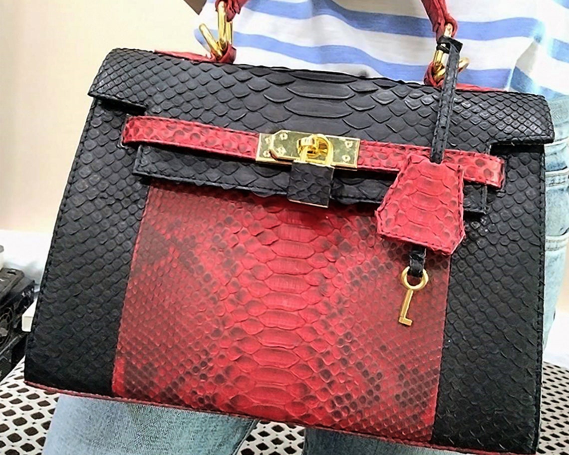 Red Black Snakeskin Python Shoulder Evening Handbags for Women - Etsy