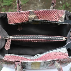 Pink Python Snakeskin Tote Large Shopping Leather Handbag - Etsy