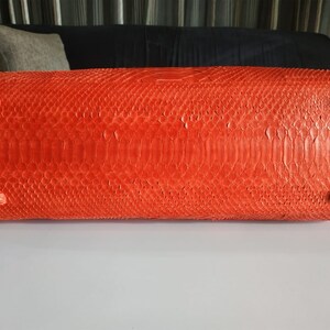 Red Tote Python Snakeskin Women Bag With Natural Lizard Skin Trim Plus ...