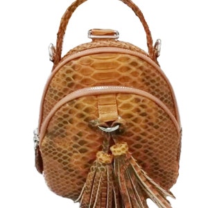 Women Mini Leather Backpack Made From Genuine Python Snakeskin - Etsy