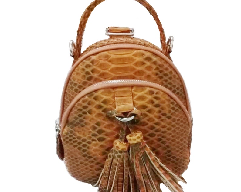 Women Mini Leather Backpack Made From Genuine Python Snakeskin - Etsy
