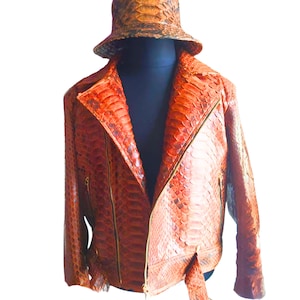 Motorcycle Leather Jacket,python Snakeskin Leather Jackets,brown ...