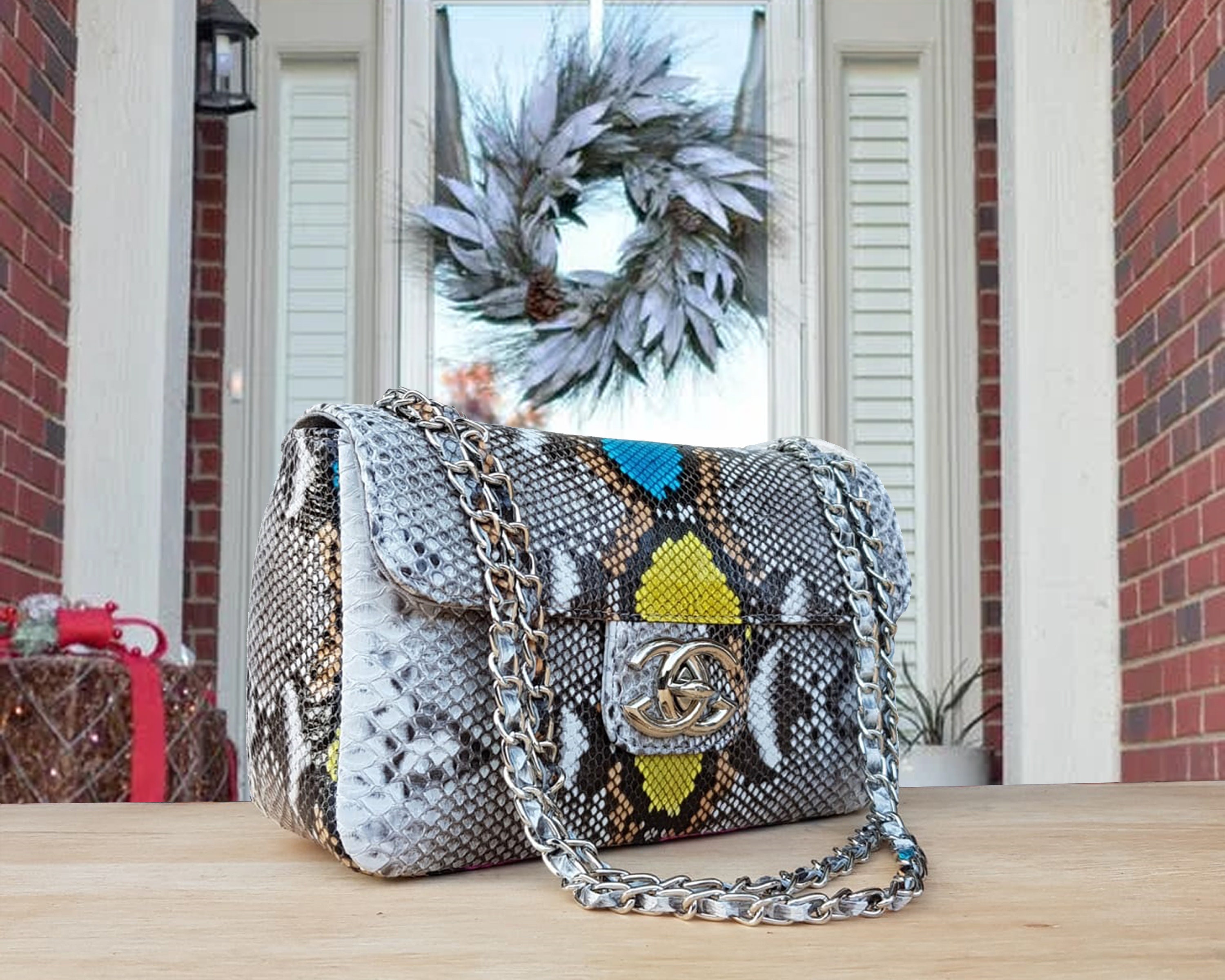 Genuine Glossy Snakeskin Python Purse Shoulder Evening Handbag - Etsy