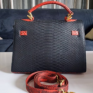 Red Black Snakeskin Python Shoulder Evening Handbags for Women - Etsy