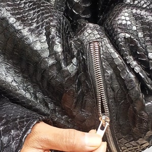 Men's Motorcycle Jacket Genuine Black Python Snakeskin Leather - Etsy