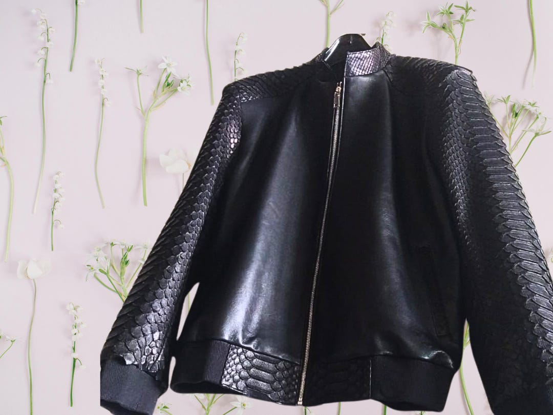 Custom Leather Snake Skin Jacket Classic Bomber Design - Etsy
