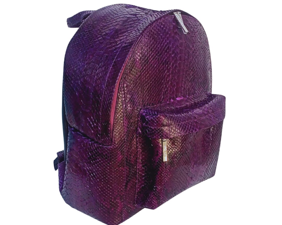 Purple Snakeskin Leather Backpack Purse for Women - Etsy