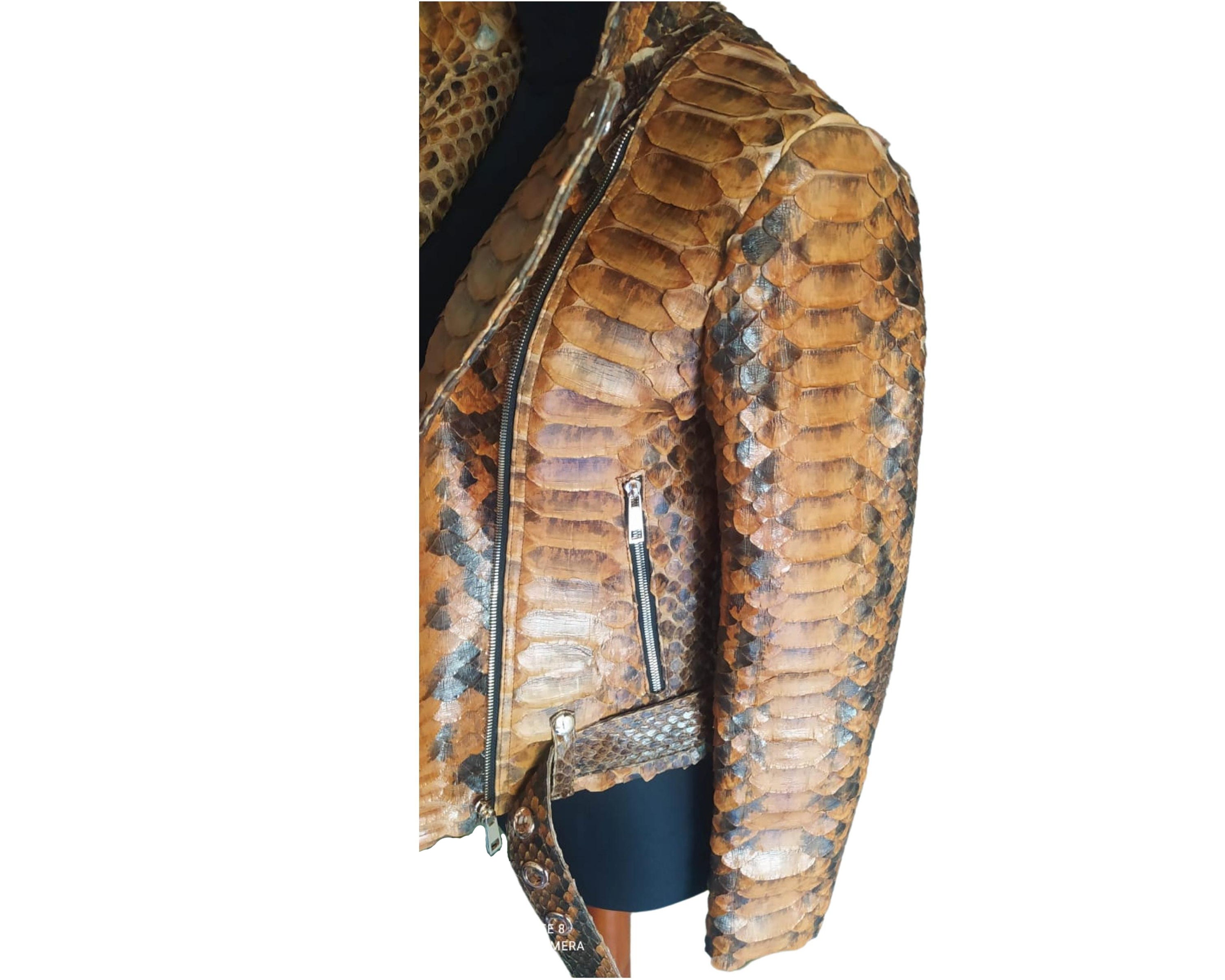 Genuine Snakeskin Python Leather Motorcycle Jacket for Women - Etsy