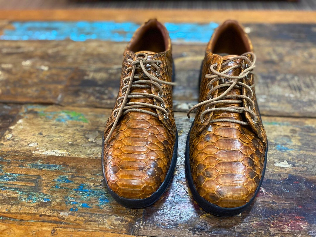 Real Snake Skin Sneakers Casual Walking Shoes - Etsy
