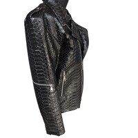 Men's Motorcycle Jacket Genuine Black Python Snakeskin Leather - Etsy