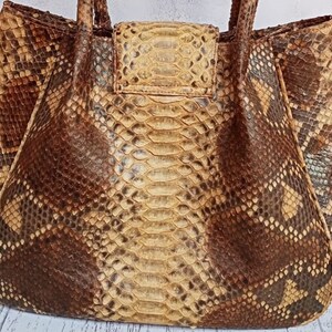 Genuine Python Snakeskin Leather Brown Tote Bag for Women - Etsy UK