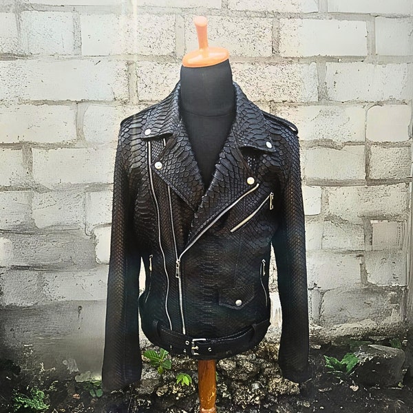 Snake Skin Biker Jackets Mens - Etsy
