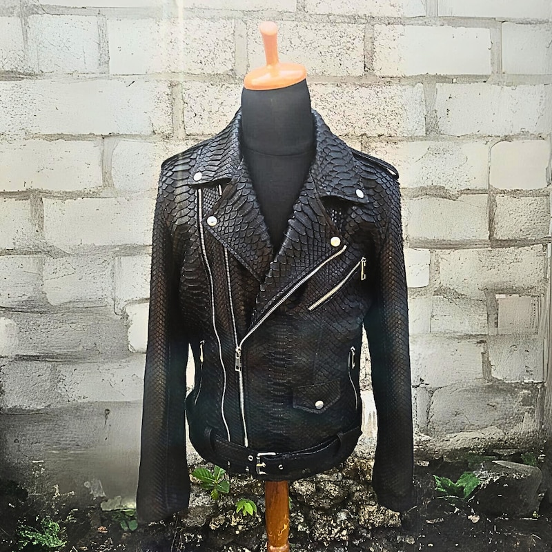 Snake Skin Biker Jackets Mens - Etsy