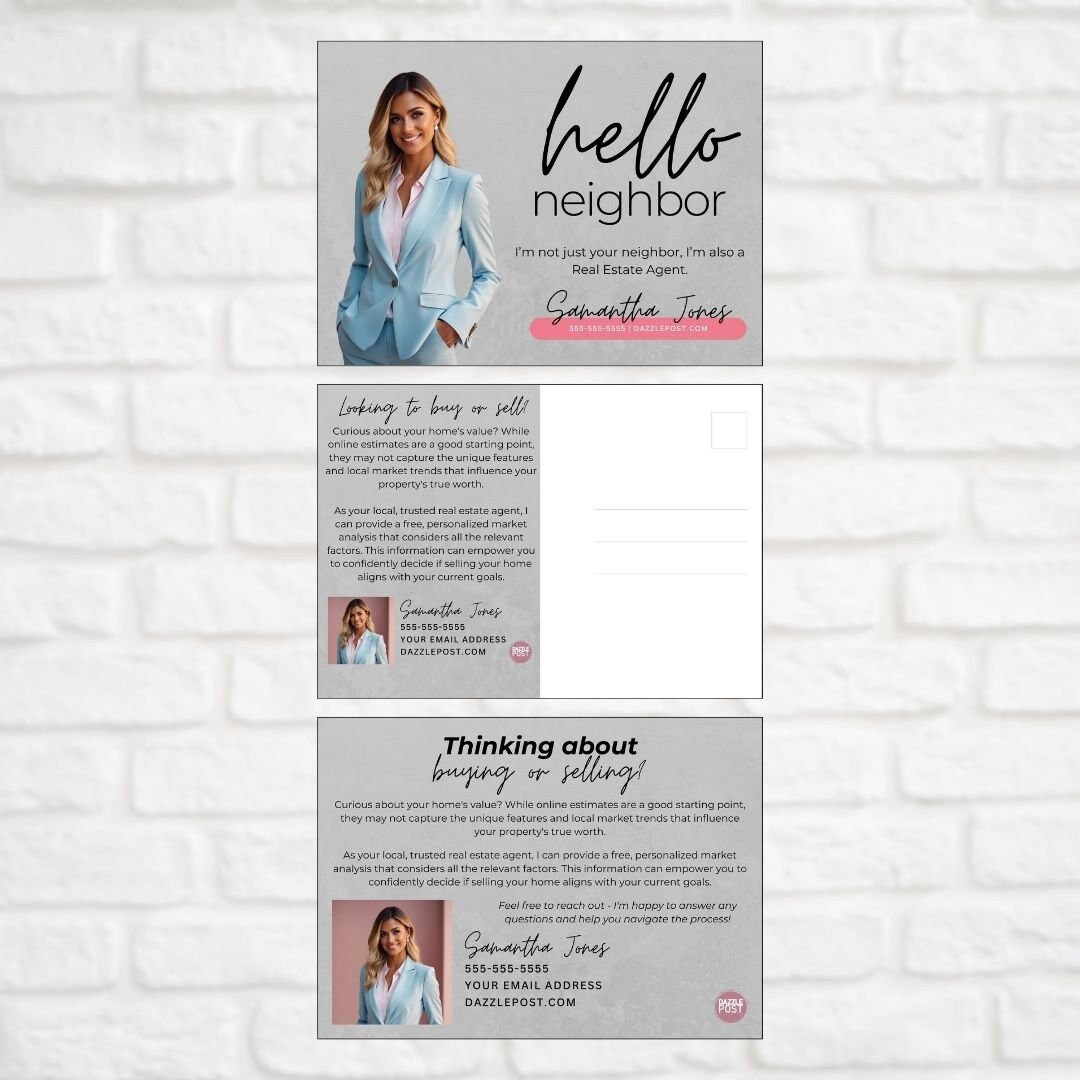 Hello Neighbor Real Estate Postcard, Realtor Postcards, Real Estate ...