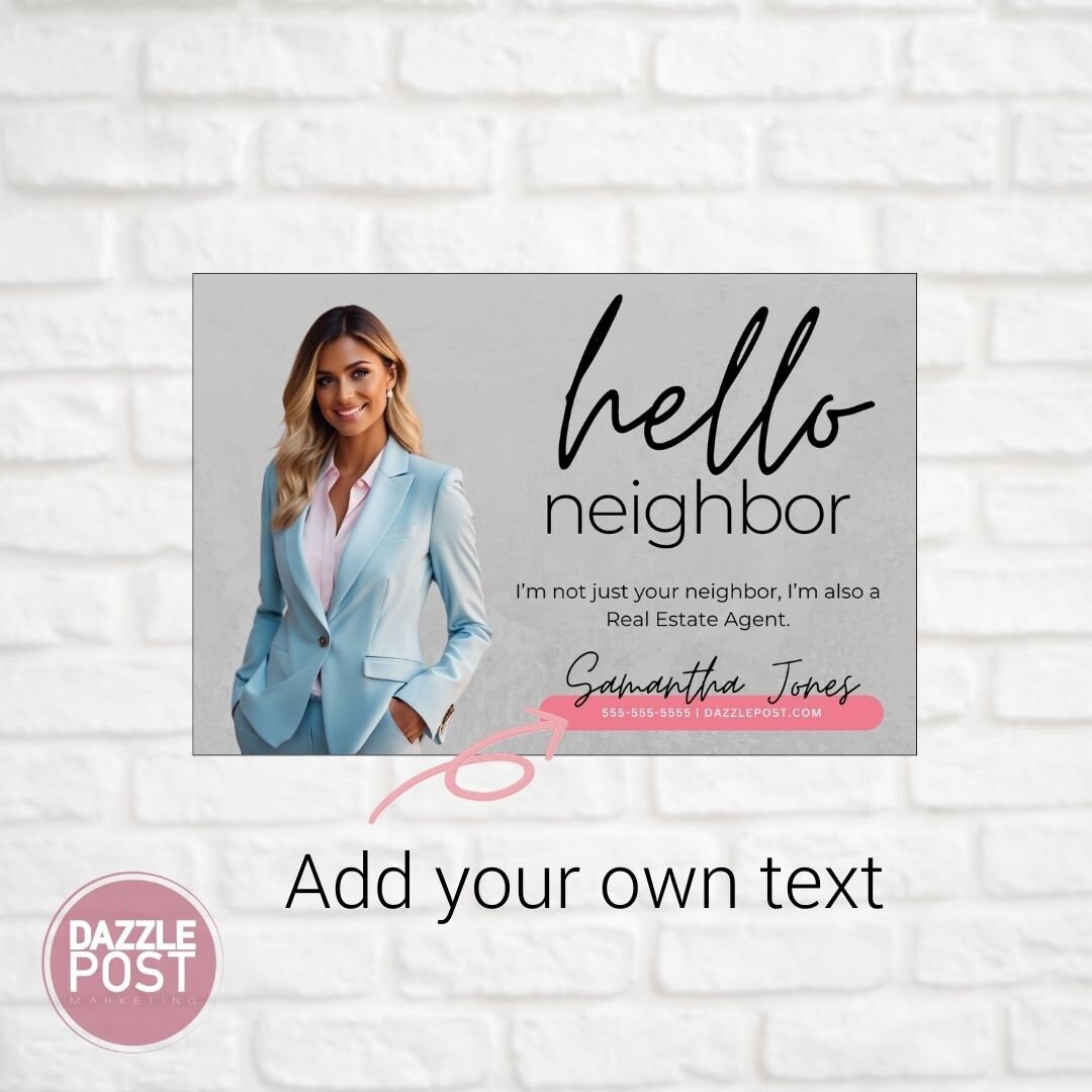 Hello Neighbor Real Estate Postcard, Realtor Postcards, Real Estate ...