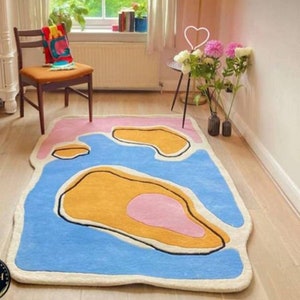 Handmade Irregular Shape Hand Tufted Rug 100% Woolen Rug 2x3 3x5 4x6 ...