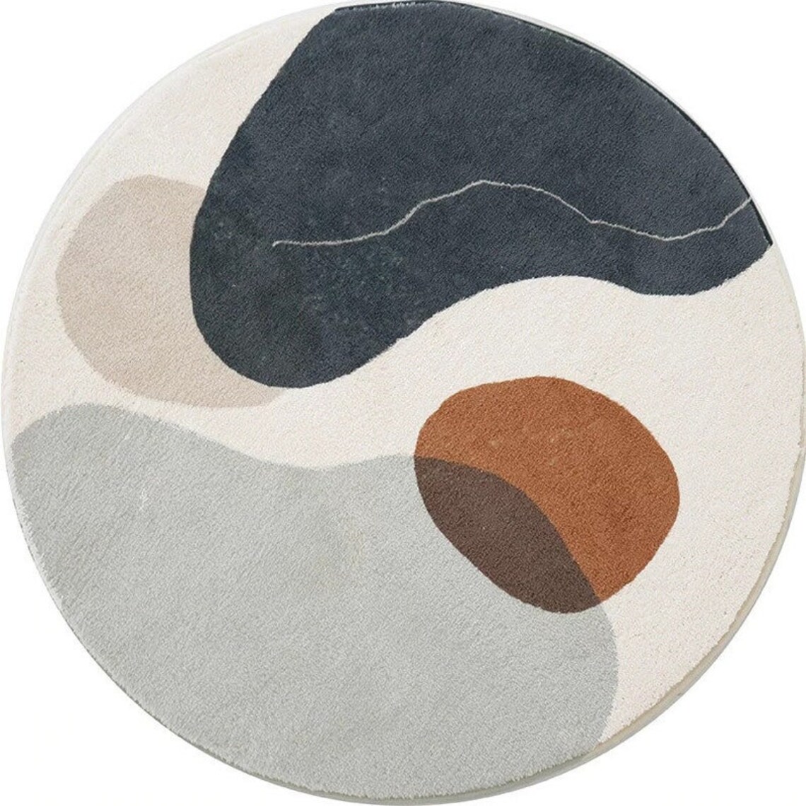 Round Designer Hand-tufted 100% Wool Area Rug for Homeliving - Etsy