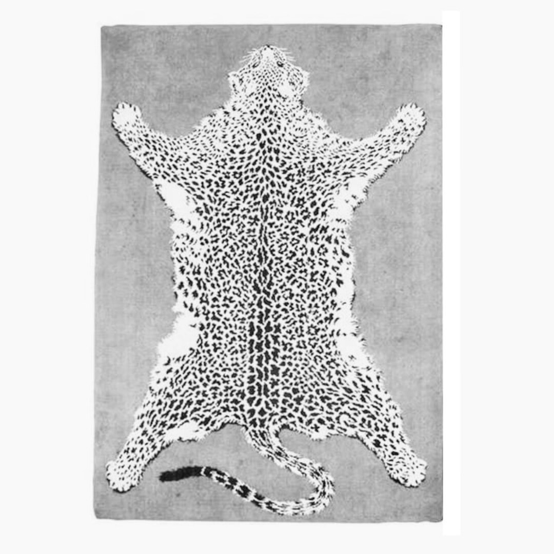 Tibetan Leopard Hand Tufted Rug 100% Woolen/gray Leopard Rug 2x3 3x5 ...