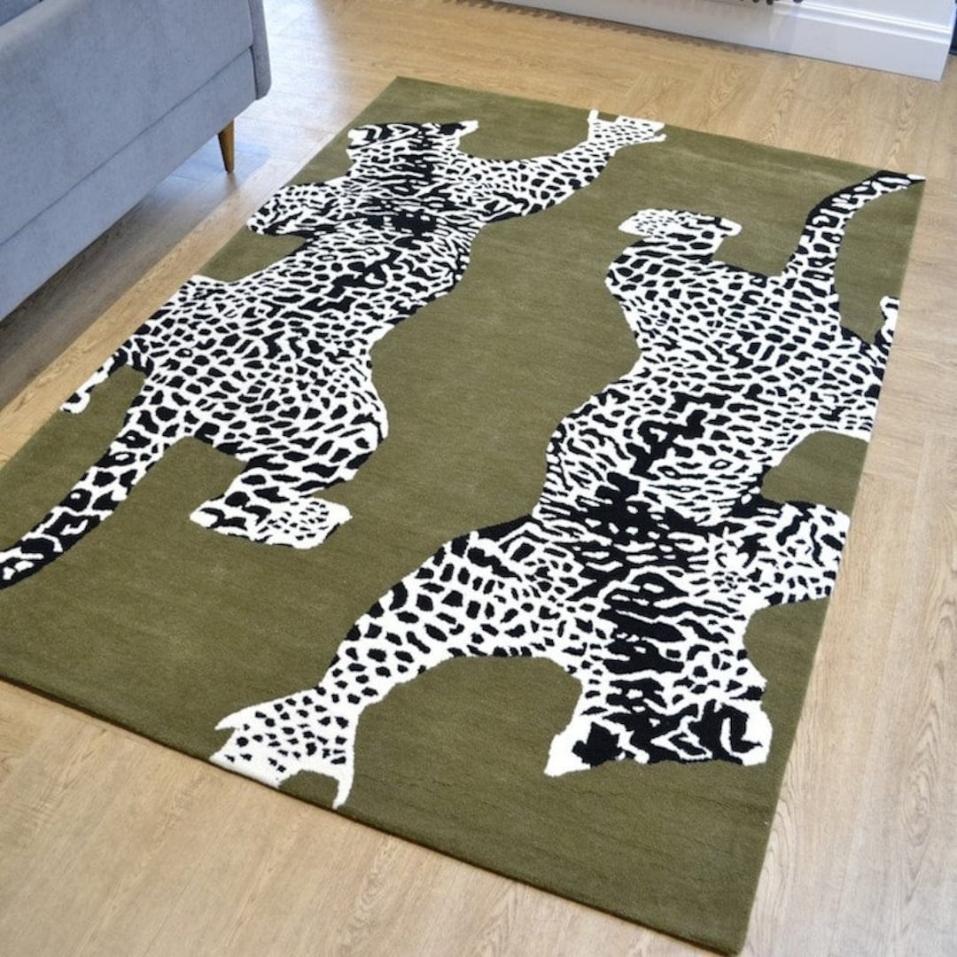 Leopard Print Rug,hand Tufted Rug. Leopard Runner Rug, Kids Rugs, Area ...