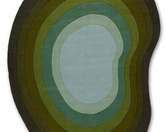 Solid Rug Bean Shaped Kidney Shaped Hand Tufted Large Area Rug Ivory ...