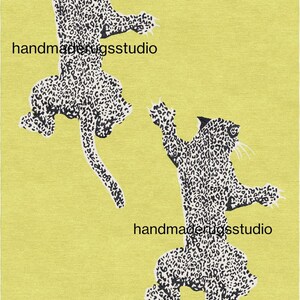 Hand Tufted Double Leopard Green Rug 100% Woolen Rug Area Rug for Hall ...