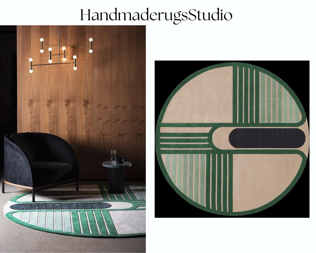 054 Vibrant Color Round Rug Hand Tufted Round Rug Multi Colored Hand ...