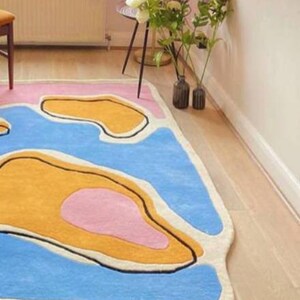 Handmade Irregular Shape Hand Tufted Rug 100% Woolen Rug 2x3 3x5 4x6 ...