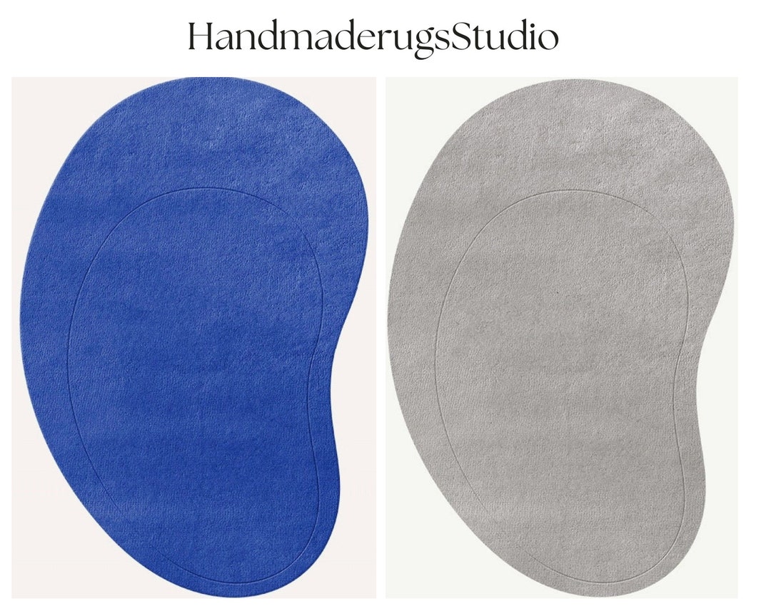 Solid Rug Bean Shaped Kidney Shaped Hand Tufted Oval Large Area Rug ...