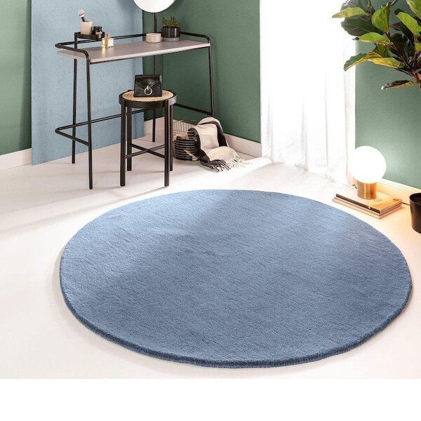 Blue Round Rug - Etsy