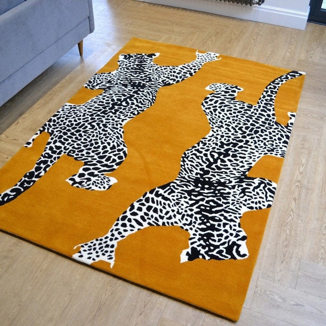 Leopard Print Rug,hand Tufted Rug. Leopard Runner Rug, Kids Rugs, Area ...
