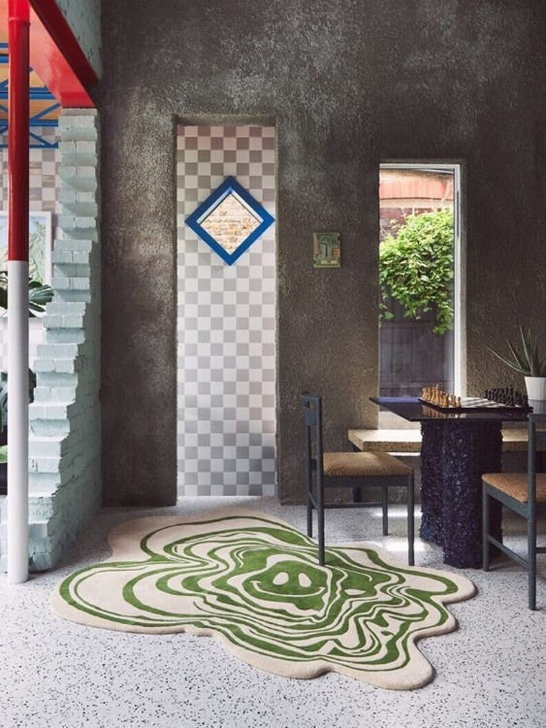 Handmade Irregular Round Hand-tufted 100% Wool Area Rug for - Etsy