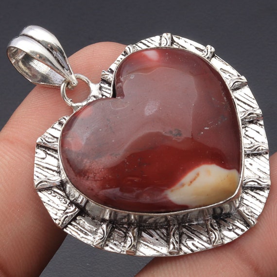 Mookaite Gemstone Pendant Jewellery Heart Style Pendant Woman | Etsy