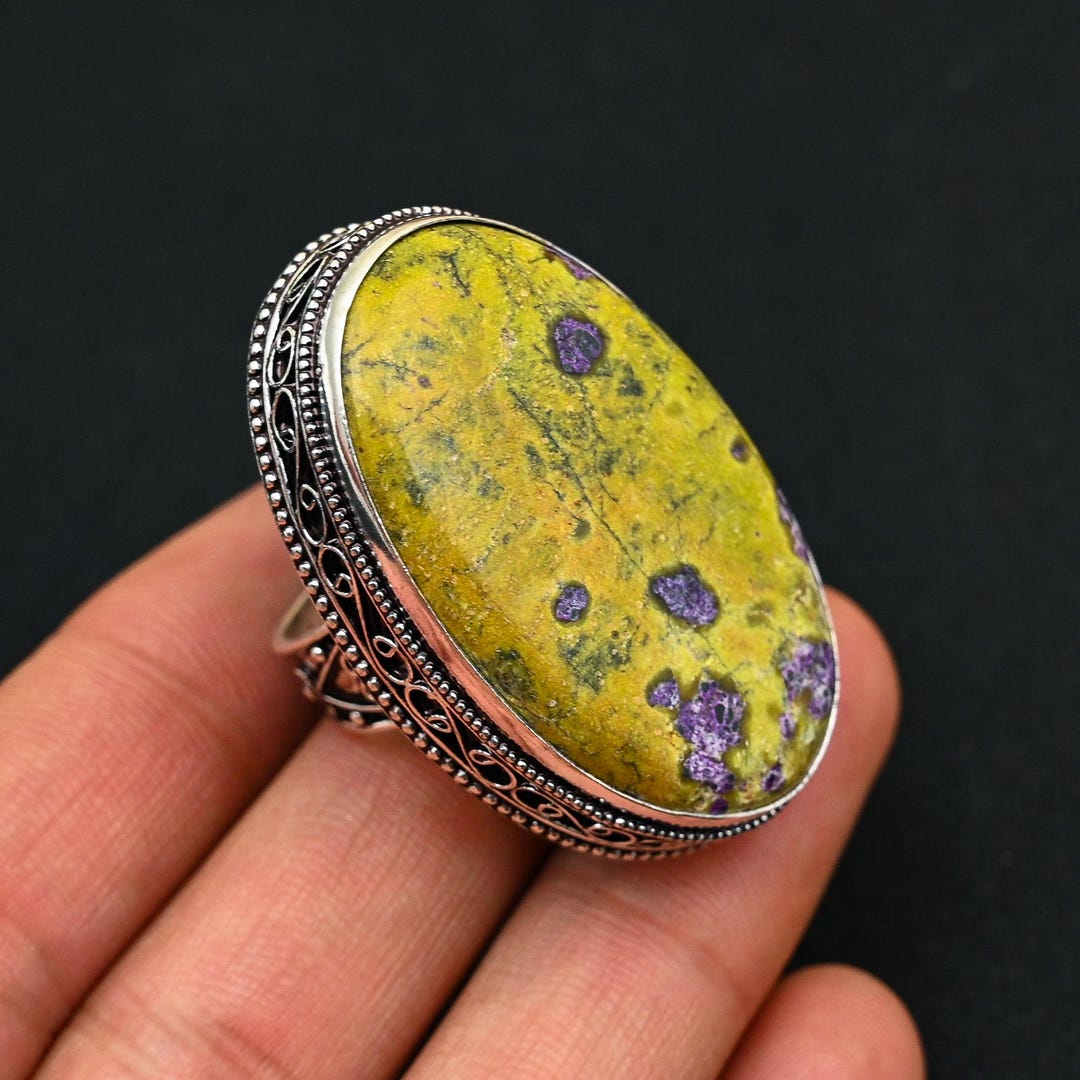 Atlantisite Ring Gemstone Handmade 925 Sterling Silver Stamped Ring ...