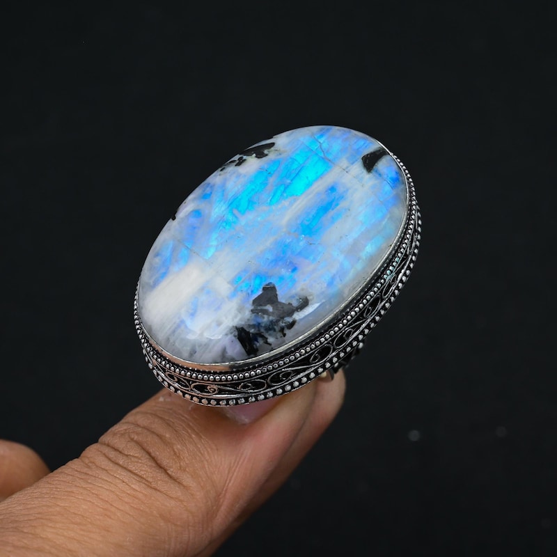 Large Moonstone Ring - Etsy