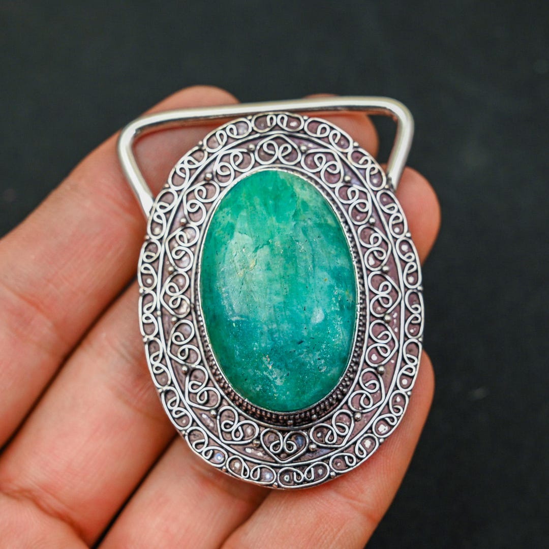 Aquamarine Belt Buckle, 925 Sterling Silver Belt Buckle, Handmade Belt ...