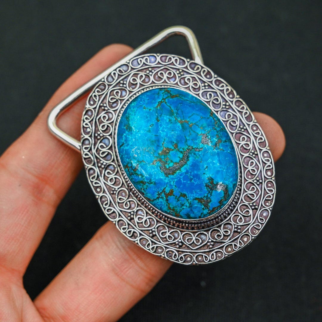 Turquoise Belt Buckle, 925 Sterling Silver Belt Buckle, Handmade Belt ...