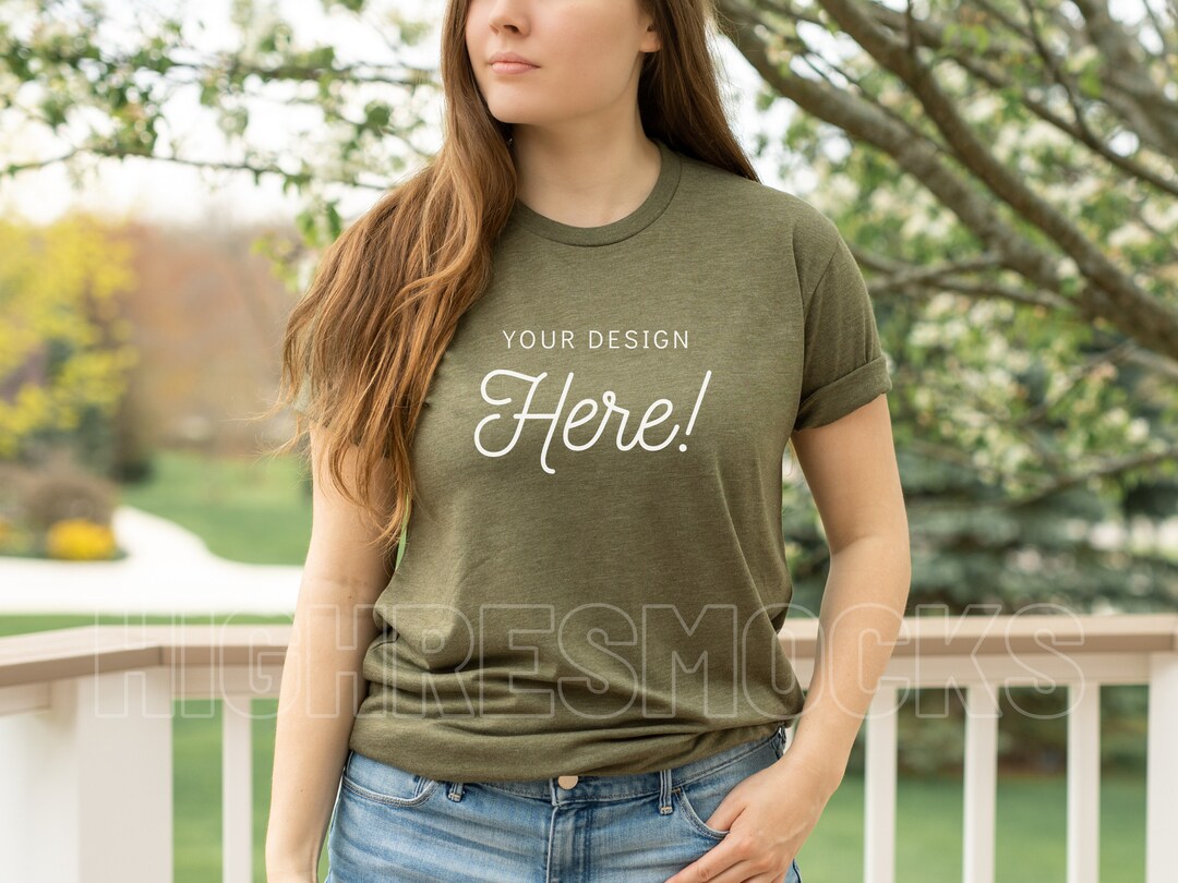 Next Level 6010 Mockup, Next Level Military Green Mockup, Next Level ...