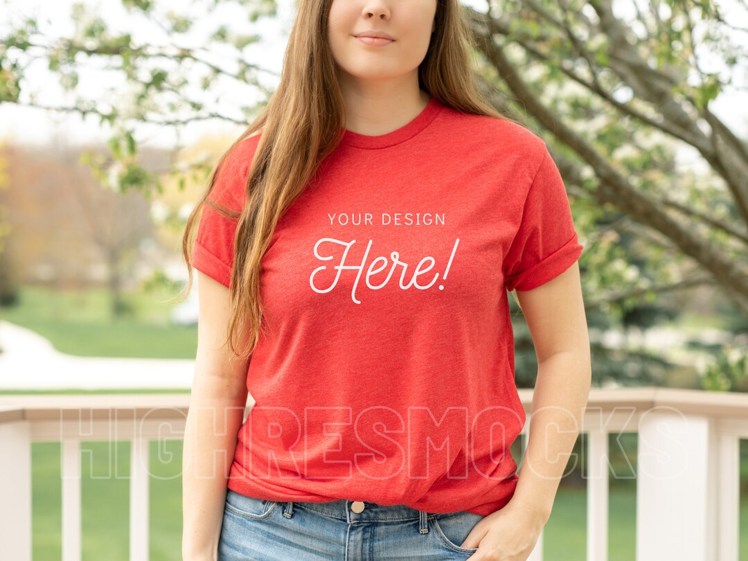 Next Level Mockup, Next Level 6010 Vintage Red Shirt Mockup, Red Shirt ...