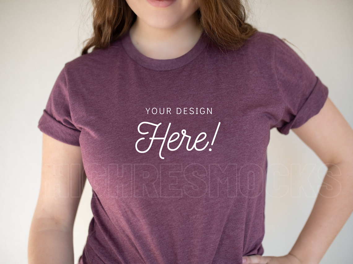 Bella Canvas Heather Maroon 2-pack Mockup Heather Maroon - Etsy
