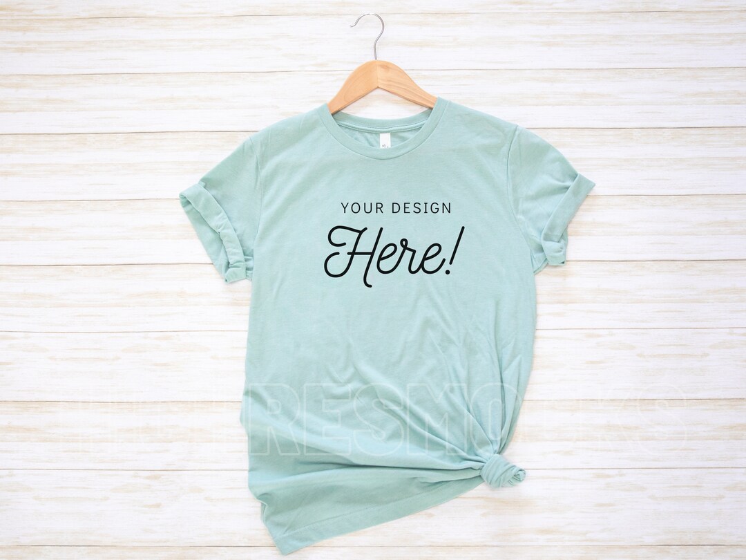 Heather Dusty Blue Bella Canvas 3001 Mockup | Bella Canvas 3001 Tshirt ...