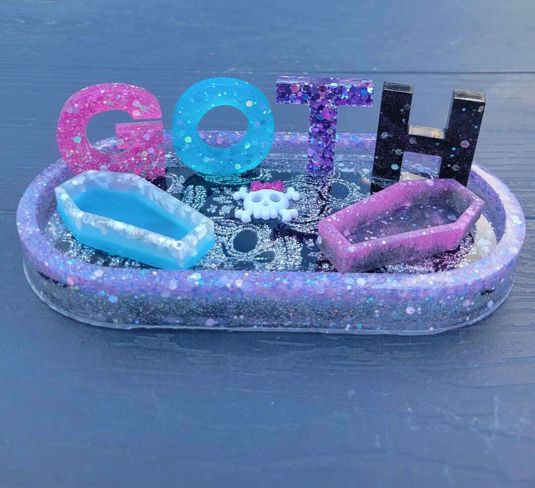 GOTH. Word With Decorative Base. Hand-poured Glittery Resin. Gothic ...
