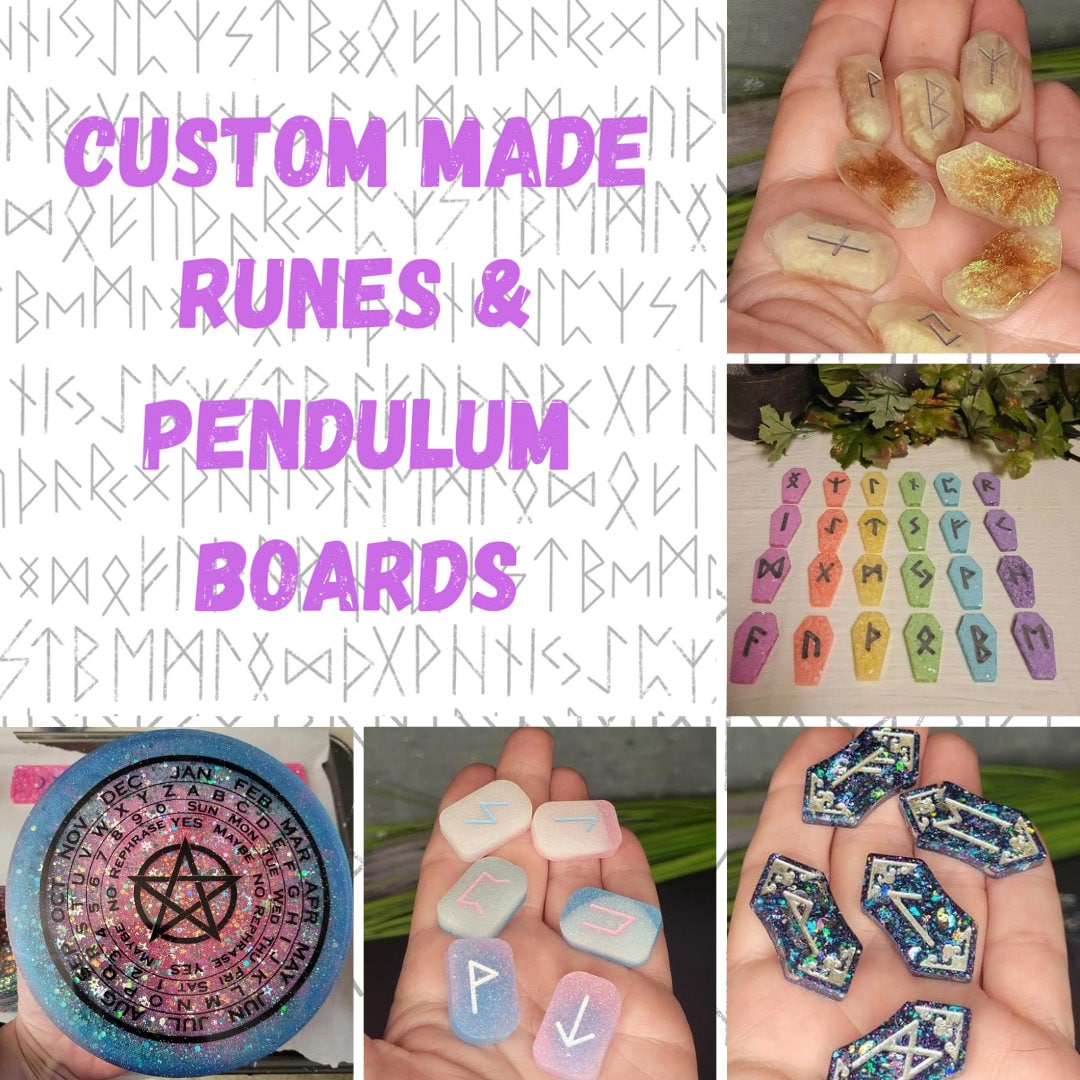 Rune Sets. Pendulum Board. Made to Order. Hand-poured Resin. Glow in ...
