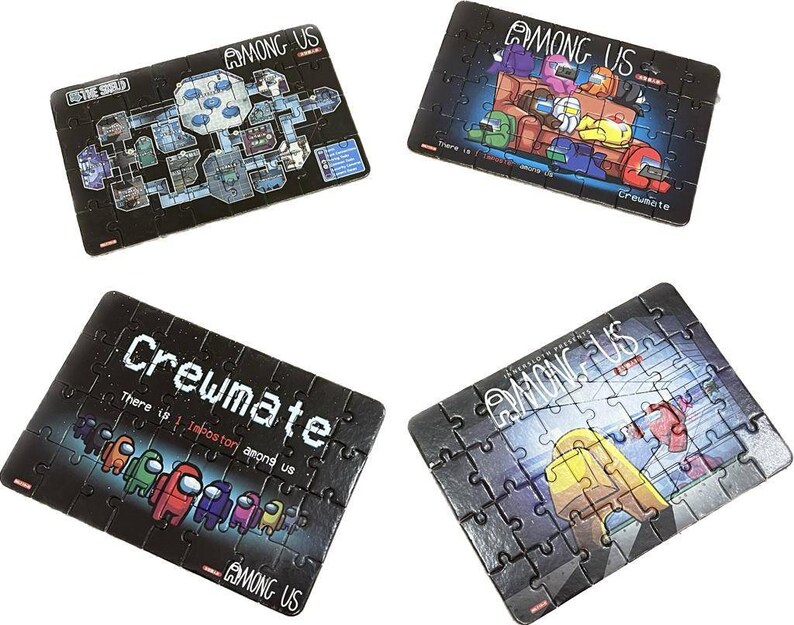 Among Us Jigsaw Set of 4. Recycled Paper Crewmate Imposter - Etsy