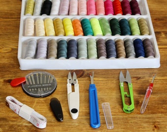 Set of 39 Colorful Variety Assortment Spools Polyester High - Etsy