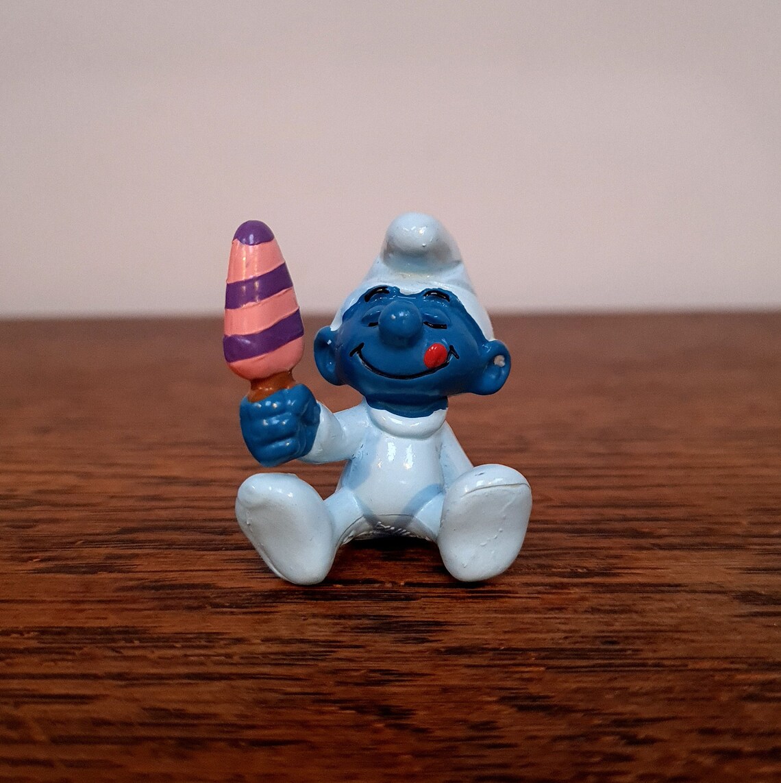 Baby Smurf in Blue With Ice Cream - Vintage Figurine 1984 by PEYO ...
