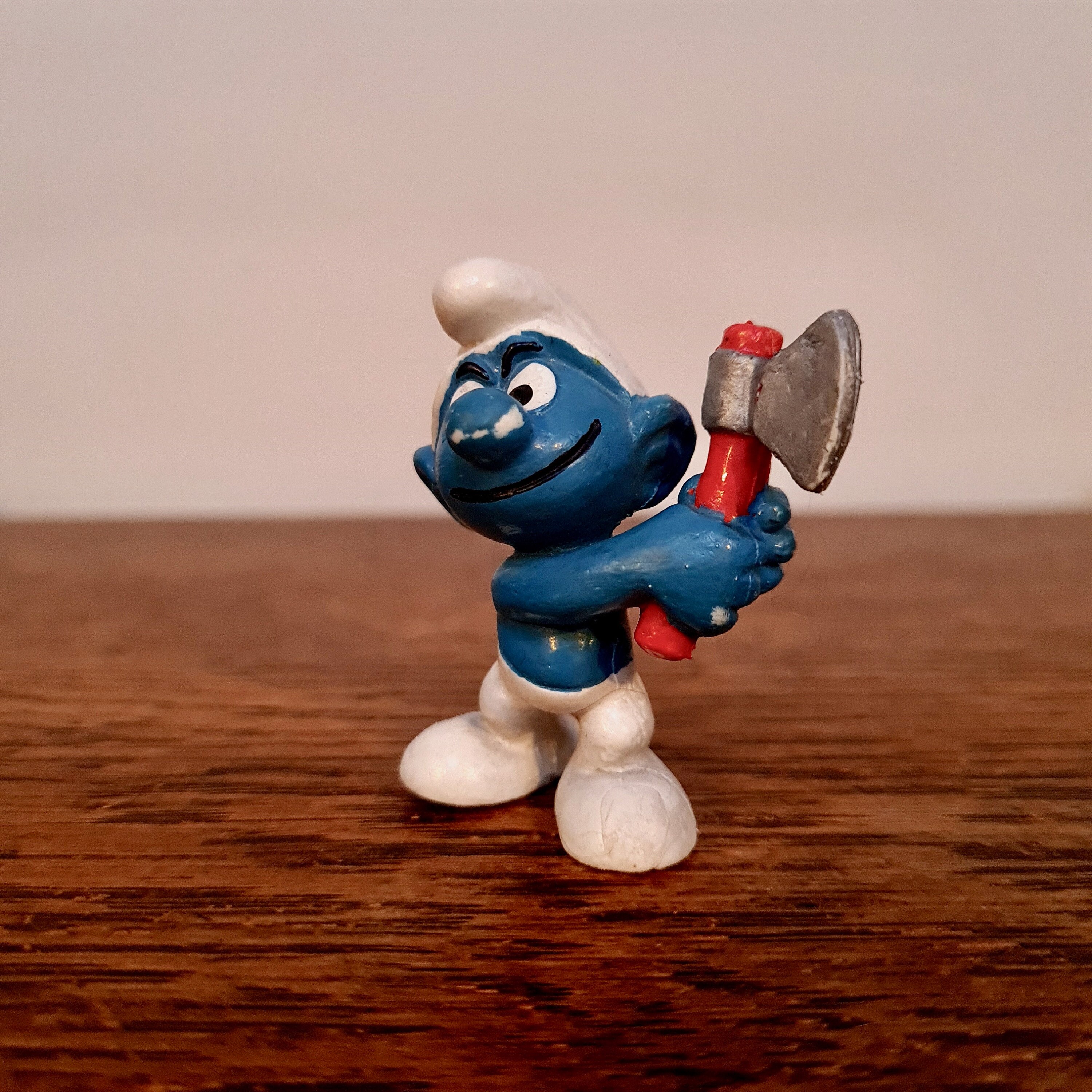 Smurfs Woodcutter Vintage Figurine 1975 by PEYO Schleich 5cm Rare Find ...