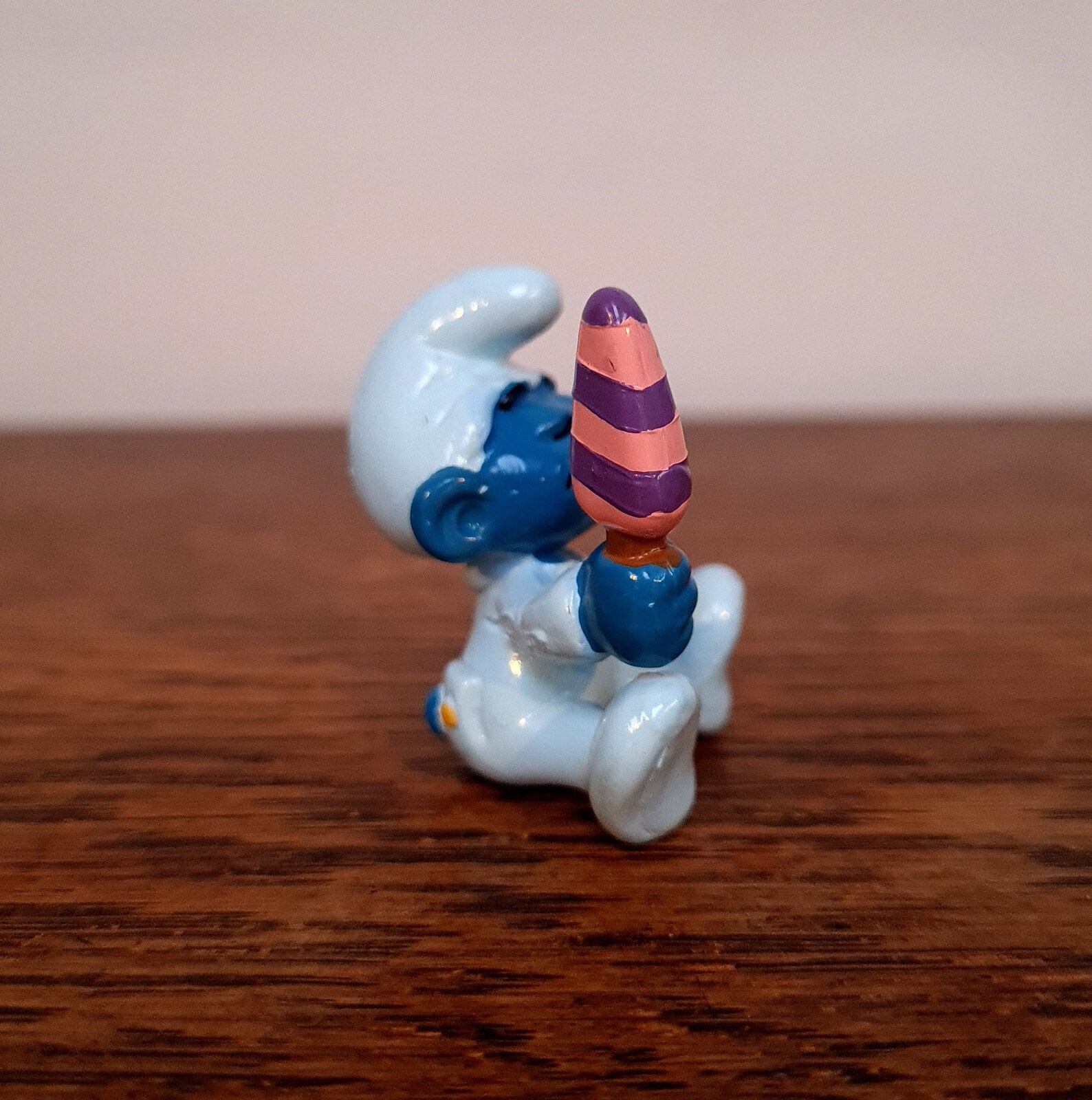 Baby Smurf in Blue With Ice Cream - Vintage Figurine 1984 by PEYO ...