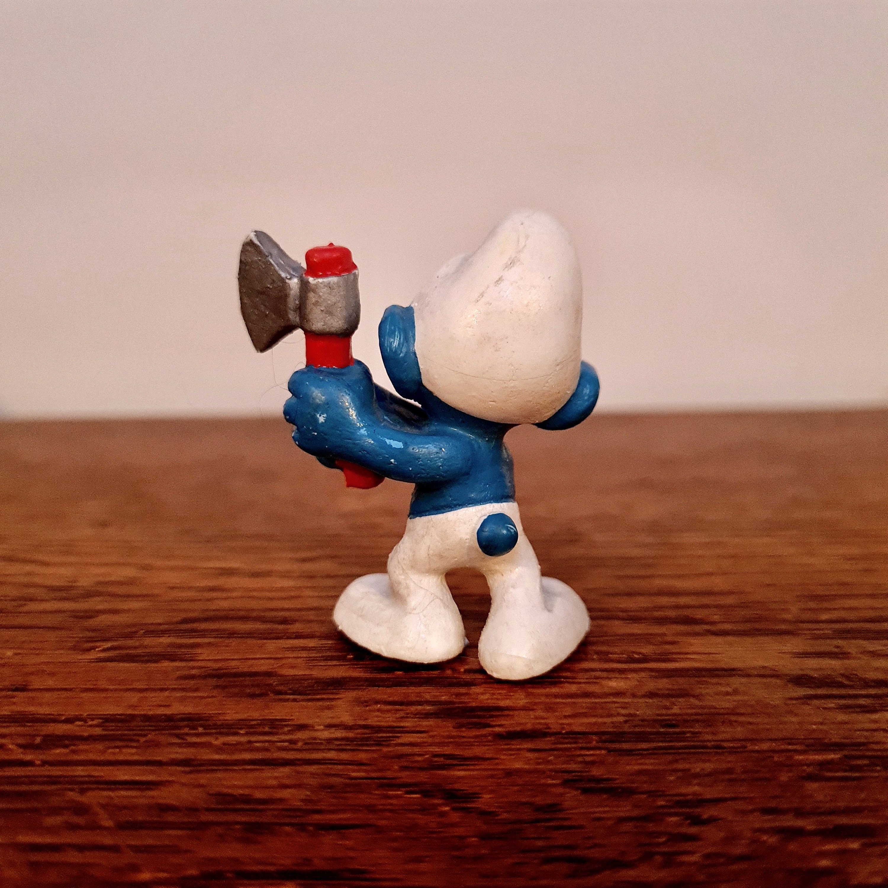 Smurfs Woodcutter Vintage Figurine 1975 by PEYO Schleich 5cm Rare Find ...