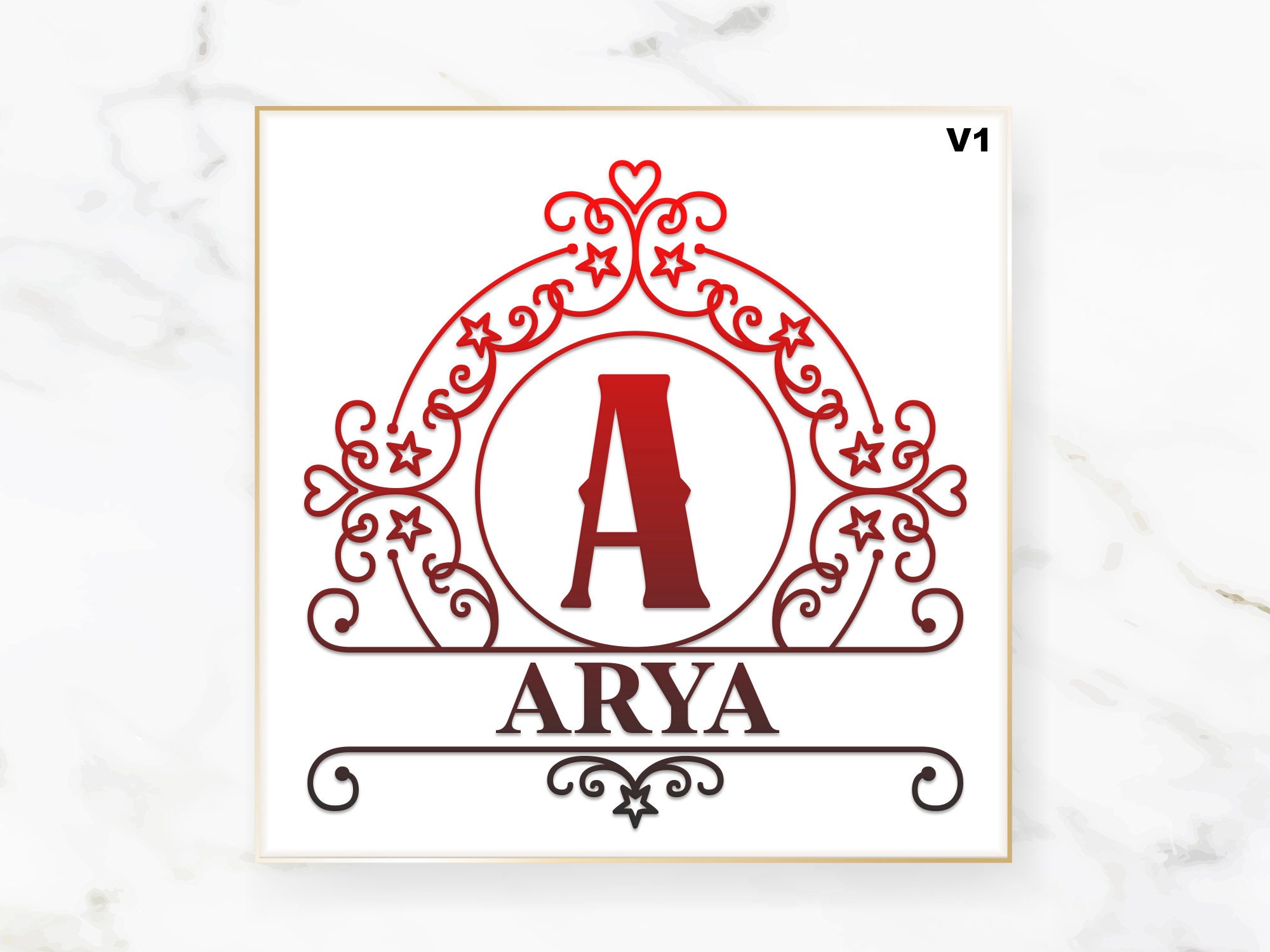 Arya Full Alphabet Decorative Floral Monogram Vector File - Etsy
