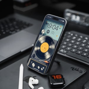 Retro Vinyl Turntable Music Player iPhone Wallpaper | Mobile Phone ...